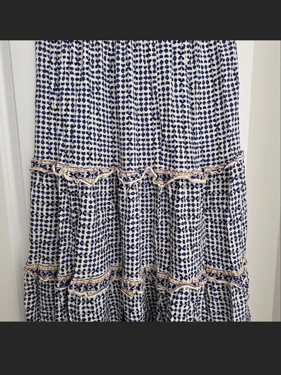Max Studio | Skirts | Max Studio White Maxi Skirt With Navy Dot Print ...